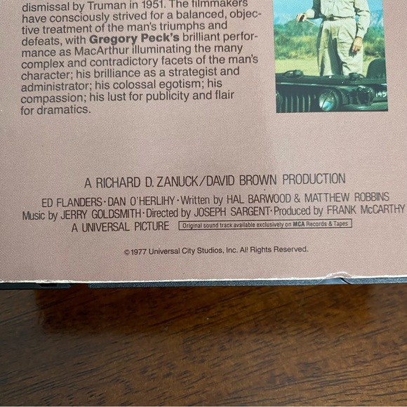 Media | Vtg Gregory Peck As Macarthur Vhs 1977 Classic Very Good | Poshmark